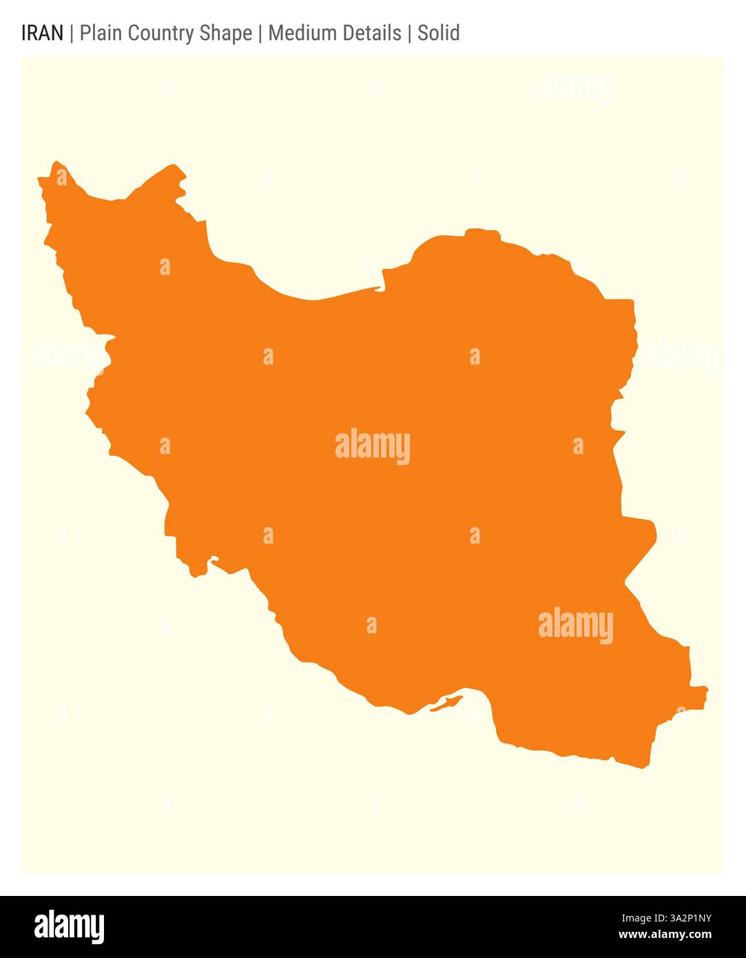 Iran plain country map. Medium details. Solid style. Shape of Iran ...