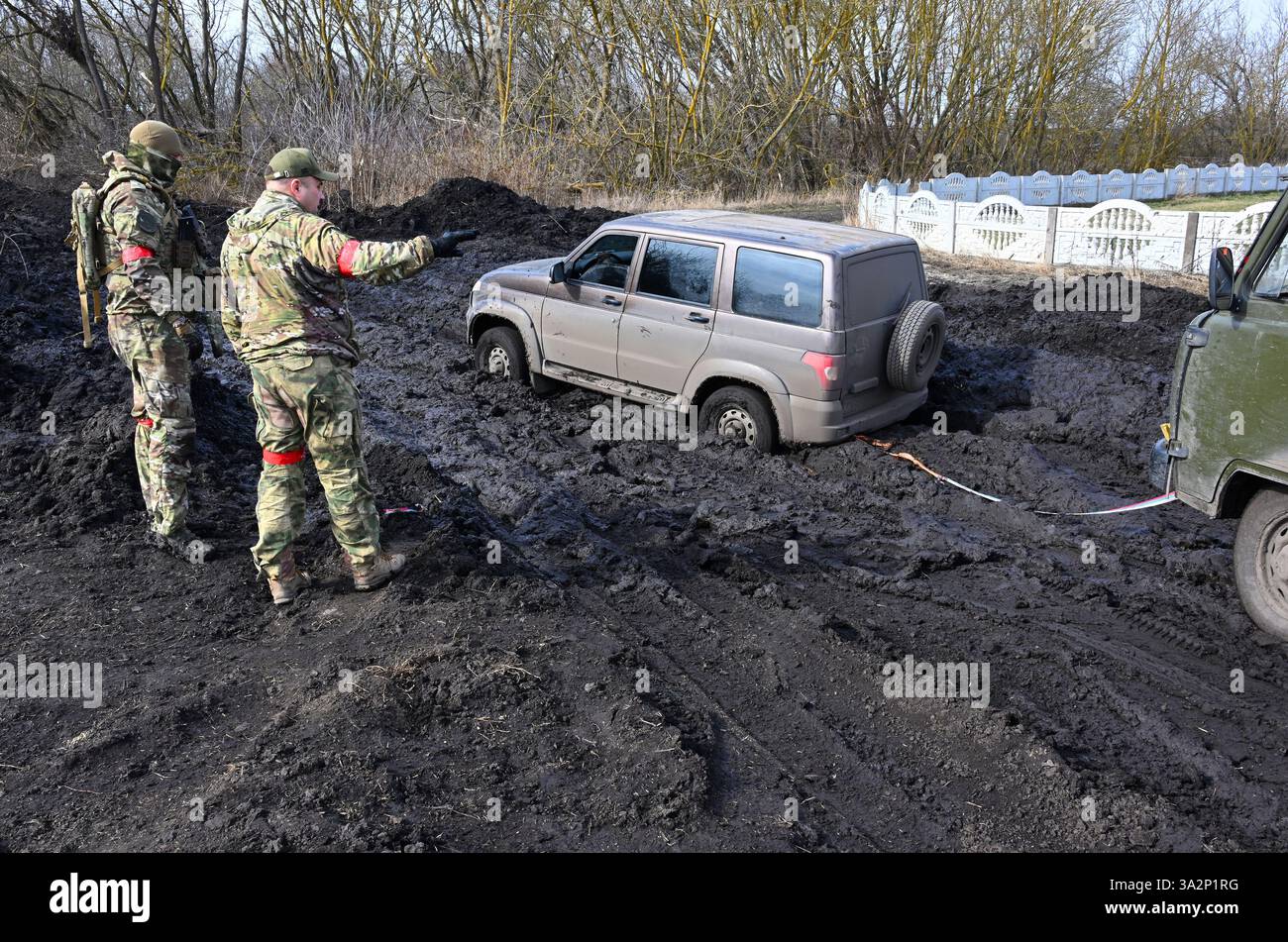 Russia. 13th Mar, 2025. A serviceman of the Aida group of the Akhmat ...