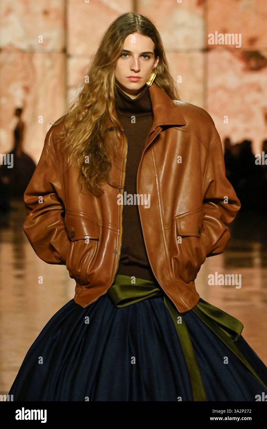 Paris, France. 11th Mar, 2025. Model Lota Blaskovic walks on the runway ...