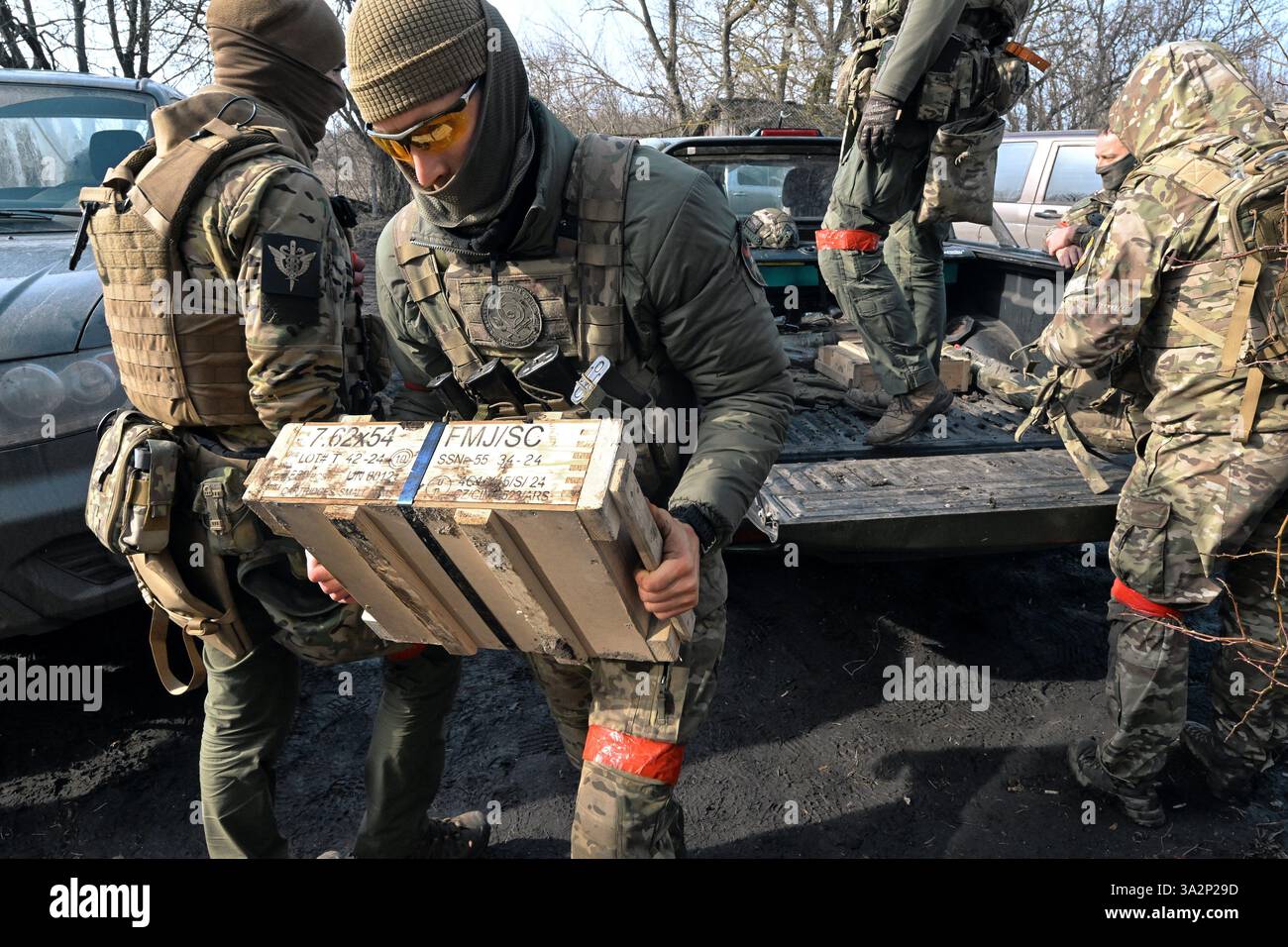 Russia. 13th Mar, 2025. Soldiers of the Aida group of the Akhmat ...