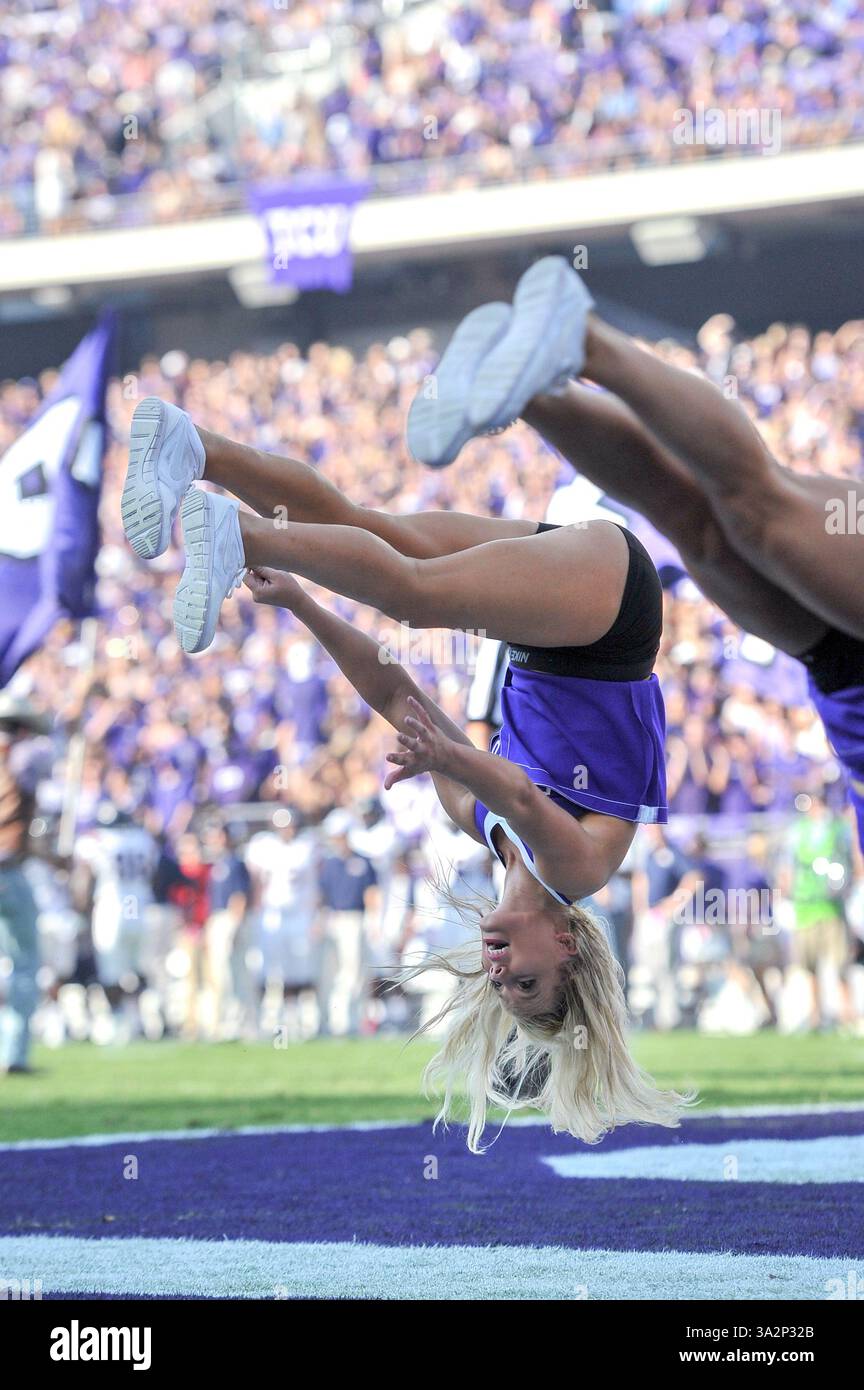 August 30th, 2014: .TCU Cheerleaders in an NCAA football game between the Samford Bulldogs and ...