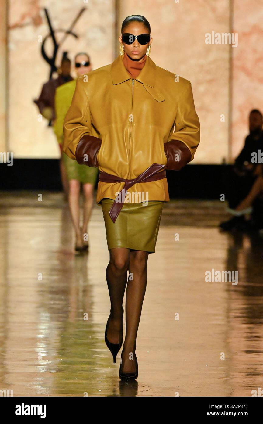 Model Josefa Santos walks on the runway during the Saint Laurent Ready ...
