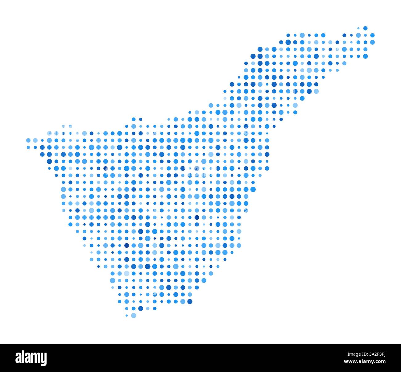 Tenerife Dot Map. Island Digital Style Shape. Tenerife vector image ...