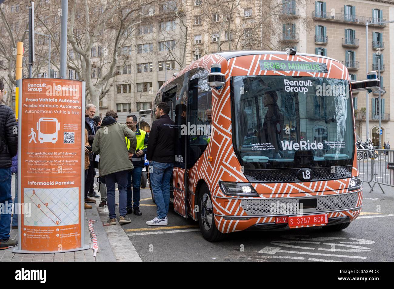 Some people take on a self-driving bus whose capacity seven passengers ...
