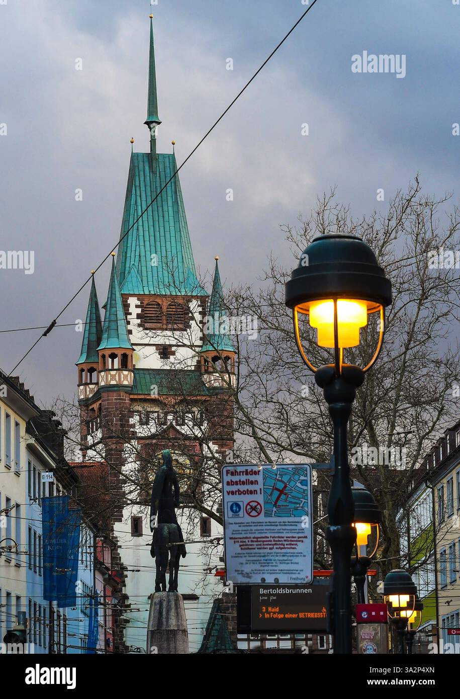 Martinstor in Freiburg, Wahrzeichen in der Freiburger Altstadt. Erbaut ...