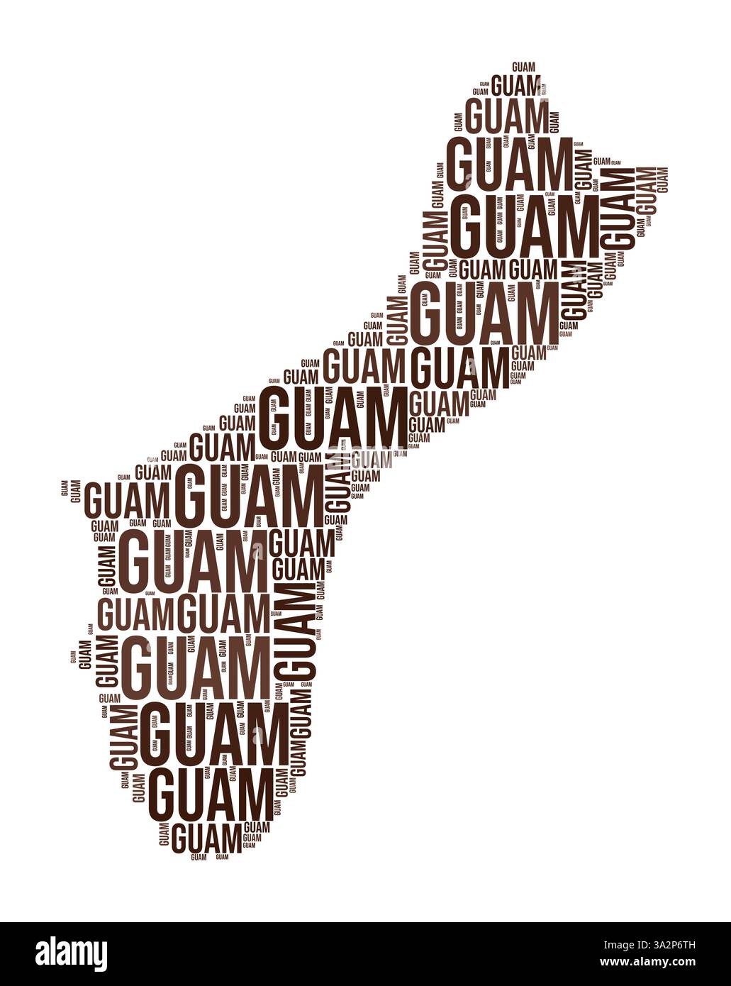 Guam Word Cloud. Country shape with region division. Guam typography ...