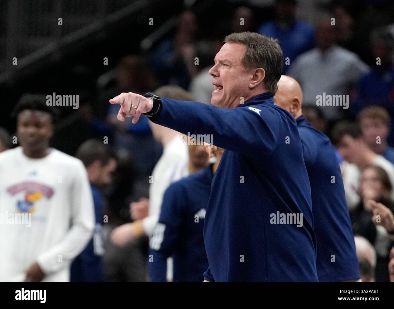 MAR 12 2025: Kansas coach Bill Self gives instructions against UCF in ...