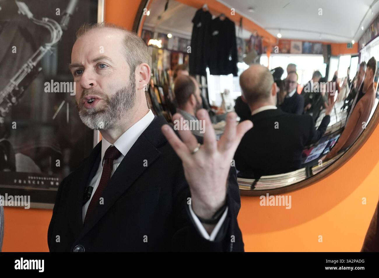 Business Secretary Jonathan Reynolds during a visit to Shoreham High ...