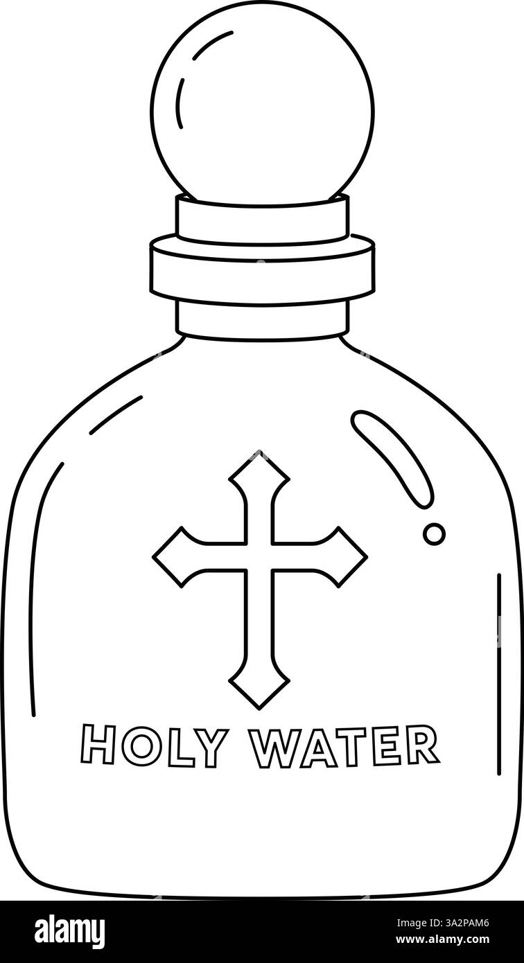 Baptism Holy Water Isolated Coloring Page for Kids Stock Vector Image ...
