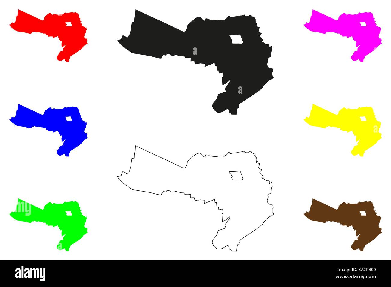 Baran city (Republic of India, State of Rajasthan) map vector illustration, scribble sketch ...