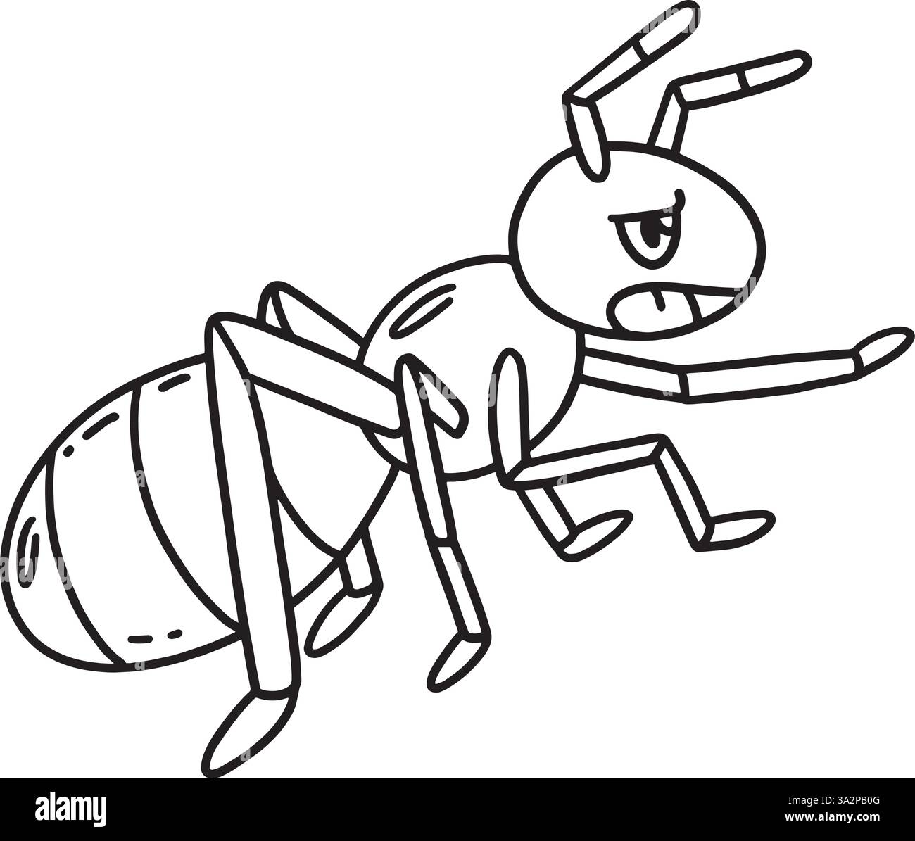 Happy Ant Playing Isolated Coloring Page for Kids Stock Vector Image ...