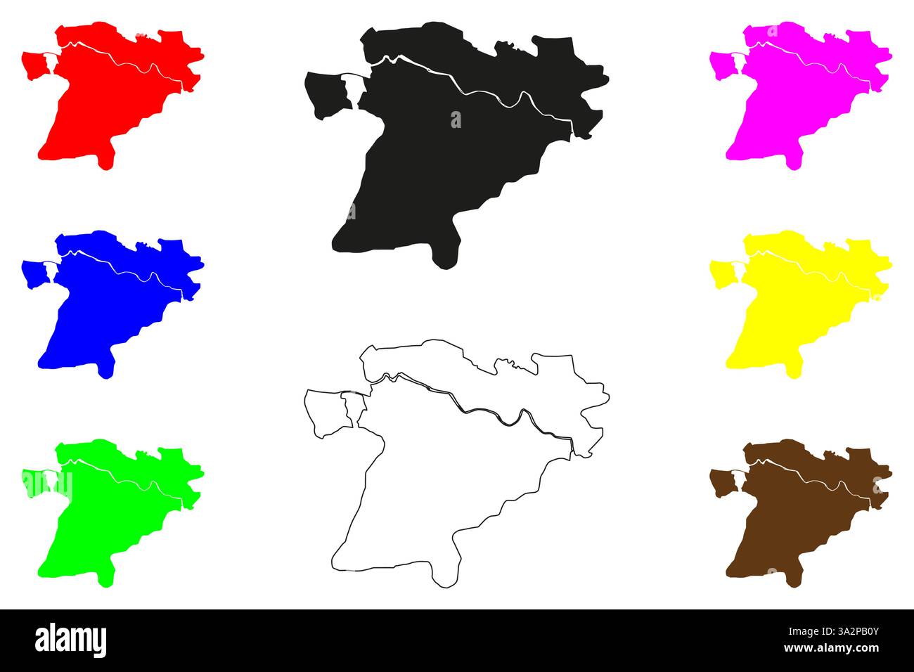 Banswara city (Republic of India, State of Rajasthan) map vector ...
