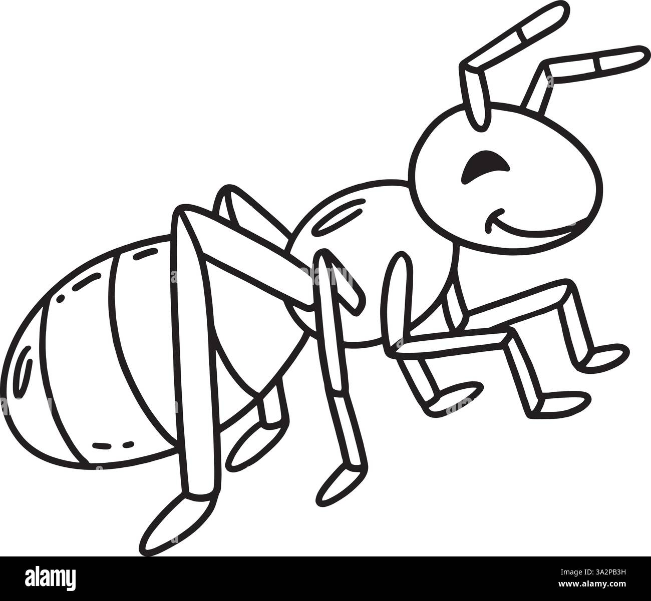 Happy Ant Isolated Coloring Page for Kids Stock Vector Image & Art - Alamy