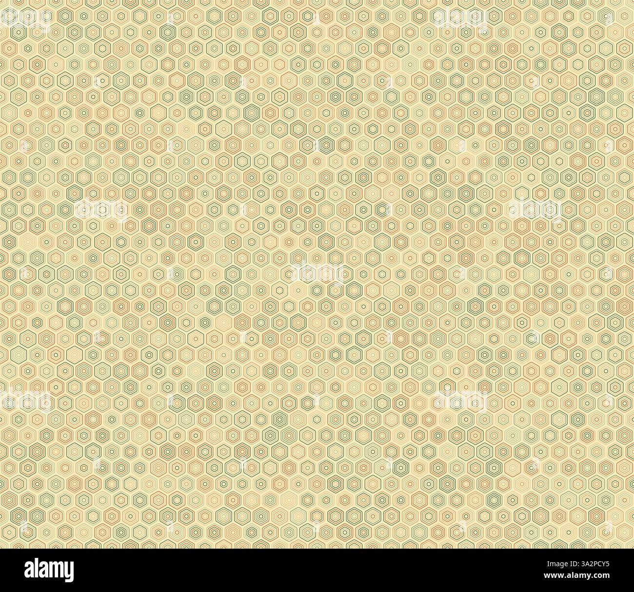 Geometric shapes background. Rounded stacked hexagons mosaic cells. Regular hexagon shapes ...