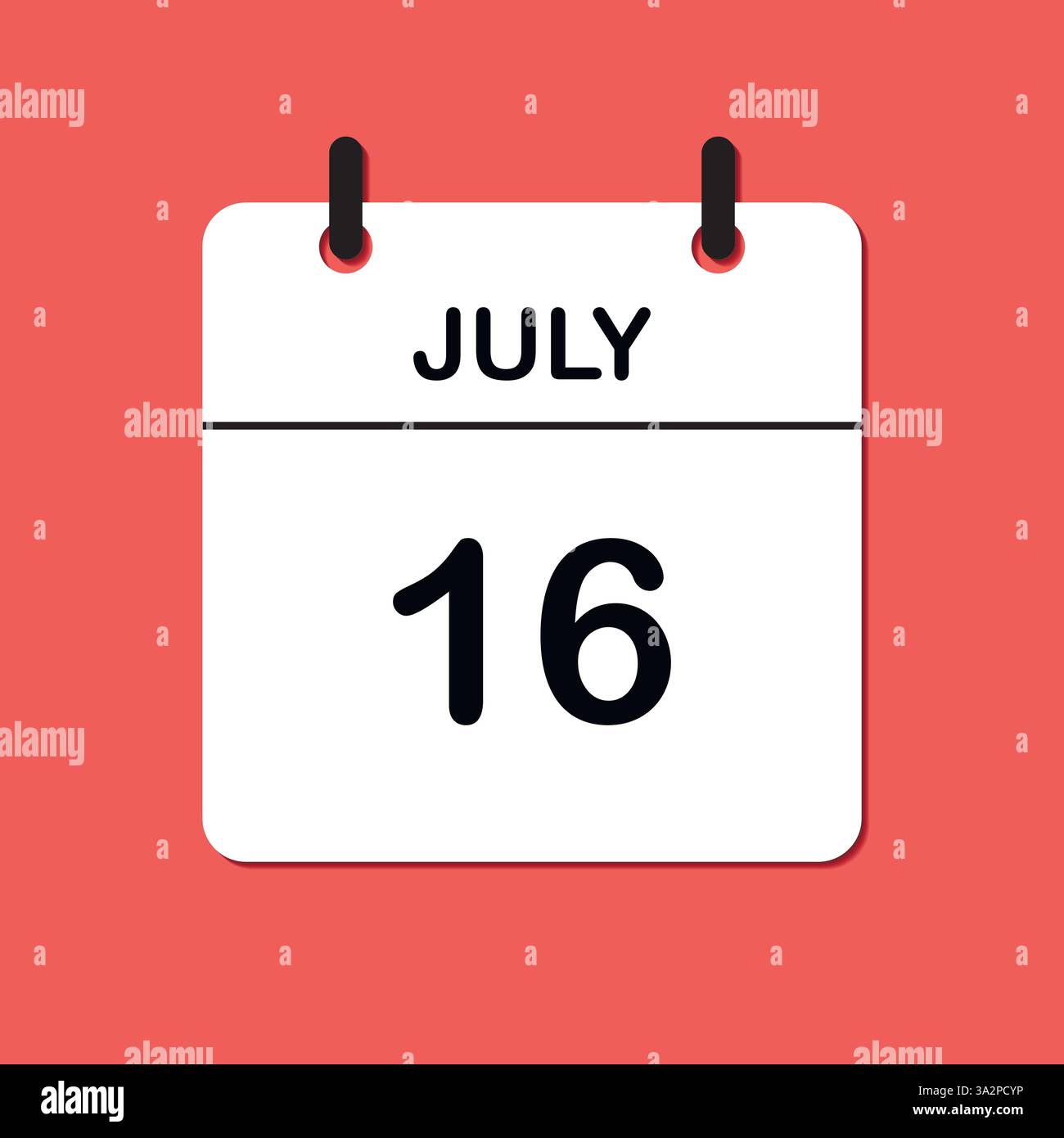 July 16. Daily Calendar icon for design. Simple design for business ...