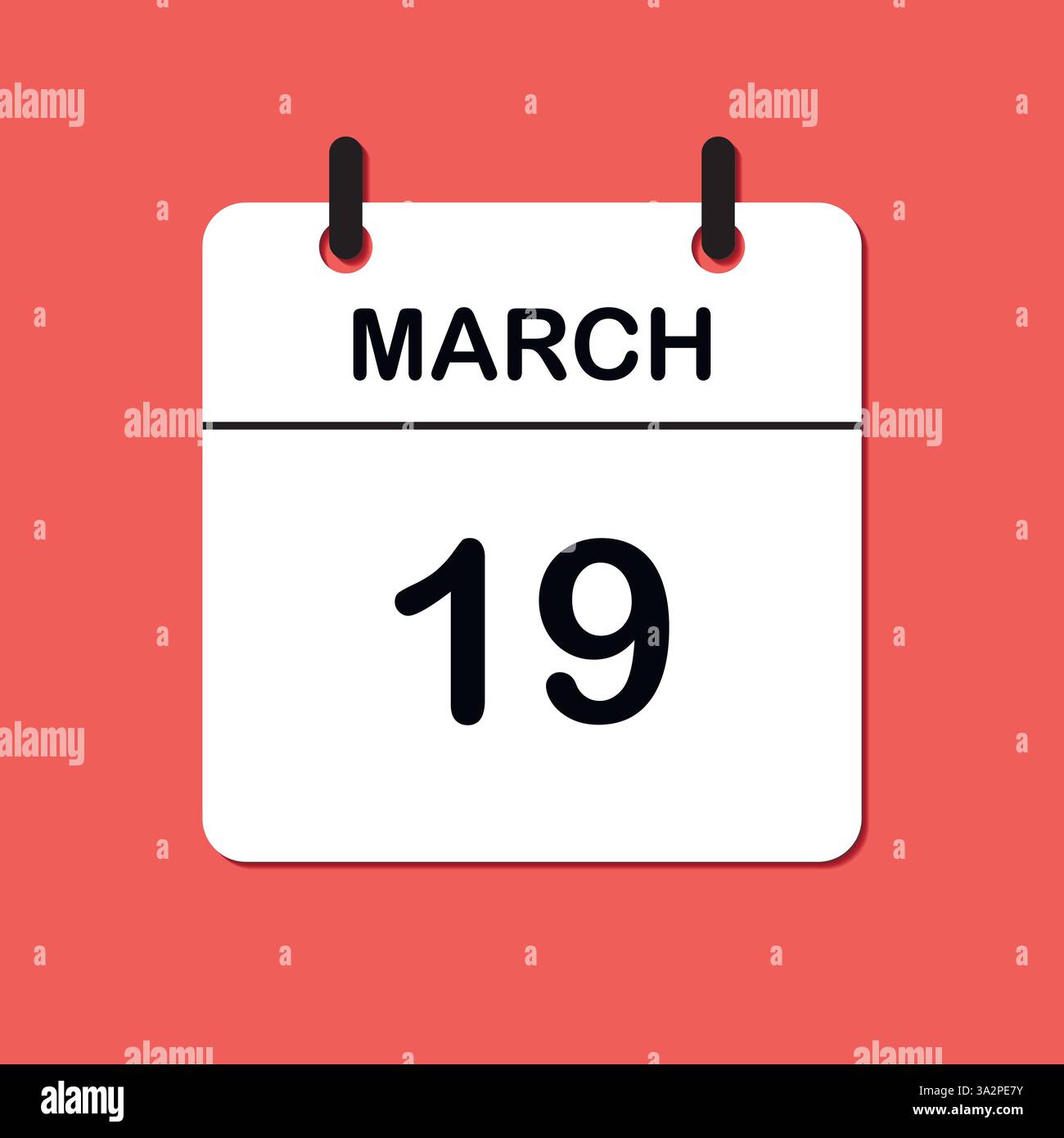 March 19. Daily Calendar icon for design. Simple design for business ...