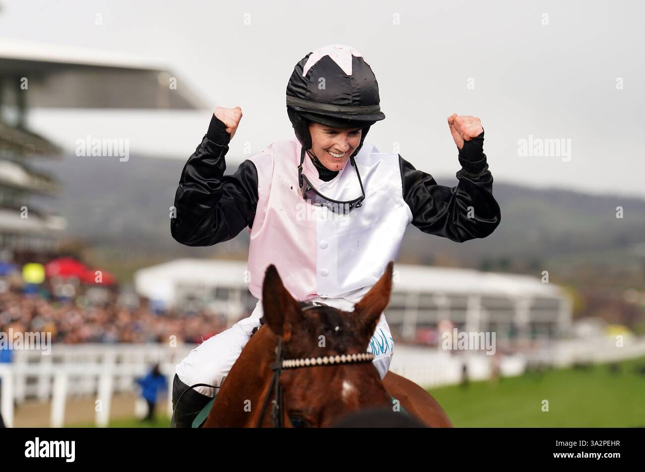 Rachael Blackmore aboard Bob Olinger after winning the Paddy Power ...
