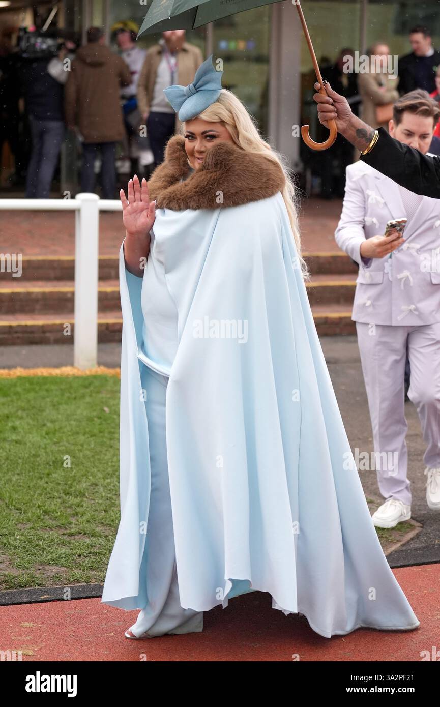 Gemma Collins in the parade ring on day three of the 2025 Cheltenham ...