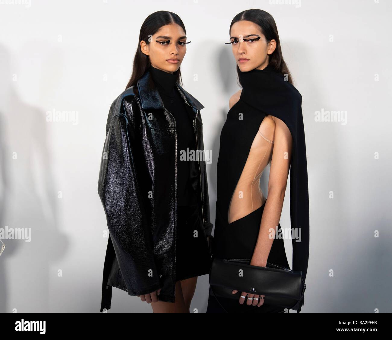 Models wear creations backstage as part of Courreges Fall/Winter 2025 ...