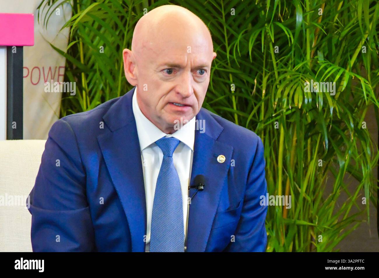 Sen. Mark Kelly (D-AZ) interviewed at a Punchbowl News event in Washington, D.C. 13 Mar. 2025 ...