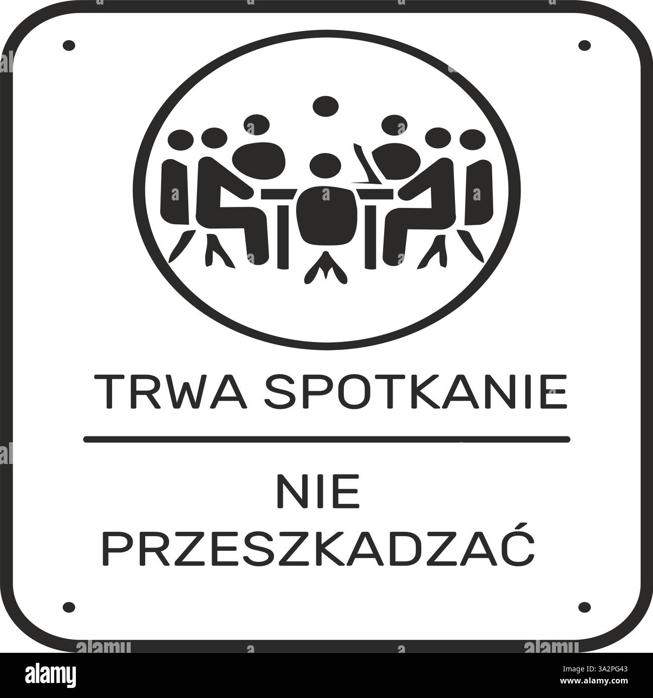 trwa spotkanie nie przeszkadzać piktogram ikona logo Stock Vector Image ...