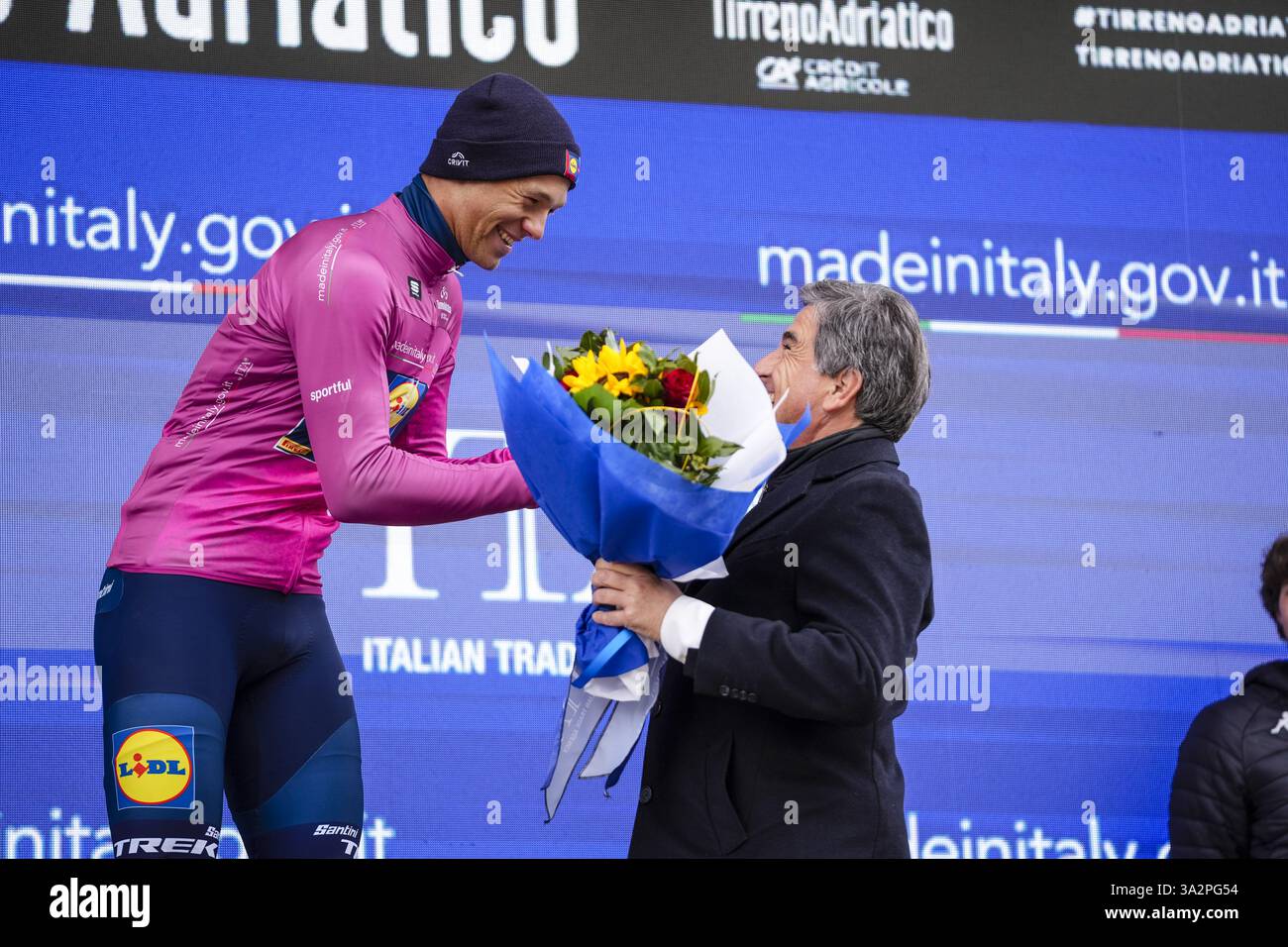 during to the 60th Tirreno-Adriatico 2025, Stage 4 a 190km stage from ...