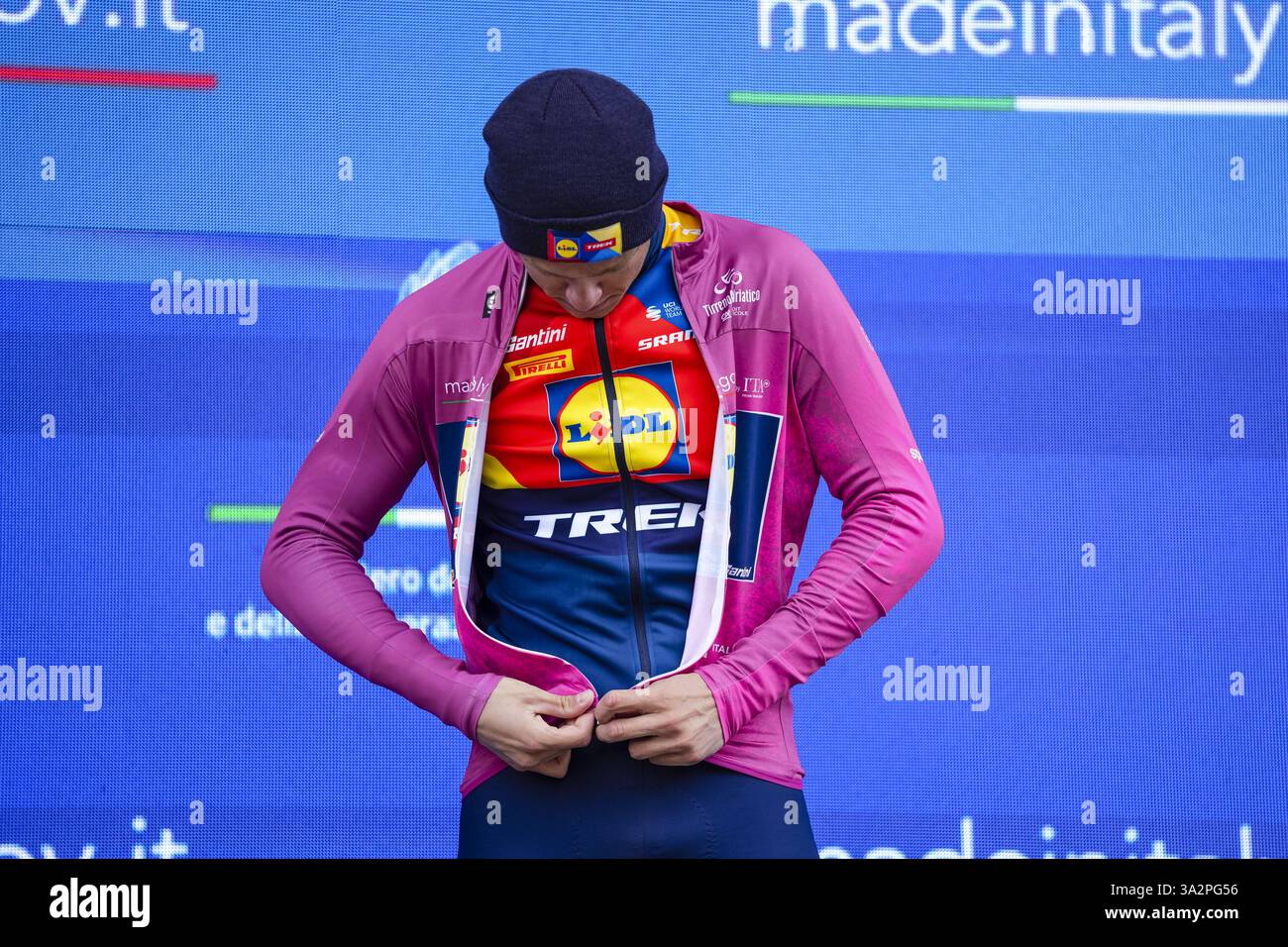 during to the 60th Tirreno-Adriatico 2025, Stage 4 a 190km stage from ...