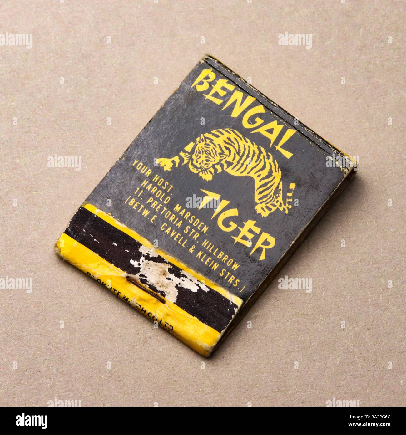 Bengal Tiger 1960's matchbook matchbox Stock Photo - Alamy