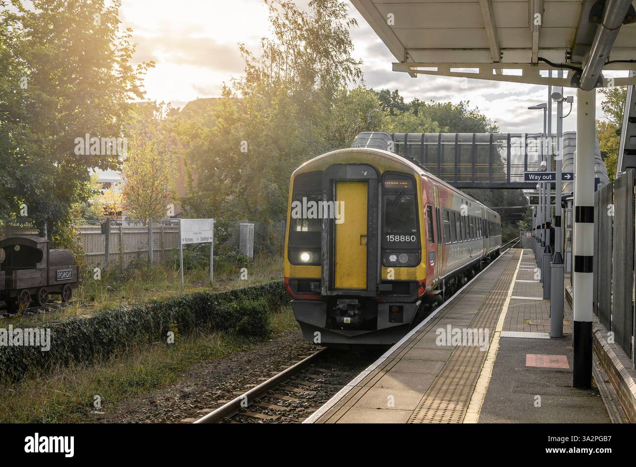Class 158 DMU at Chandlers Ford railway station in Hampshire Stock ...