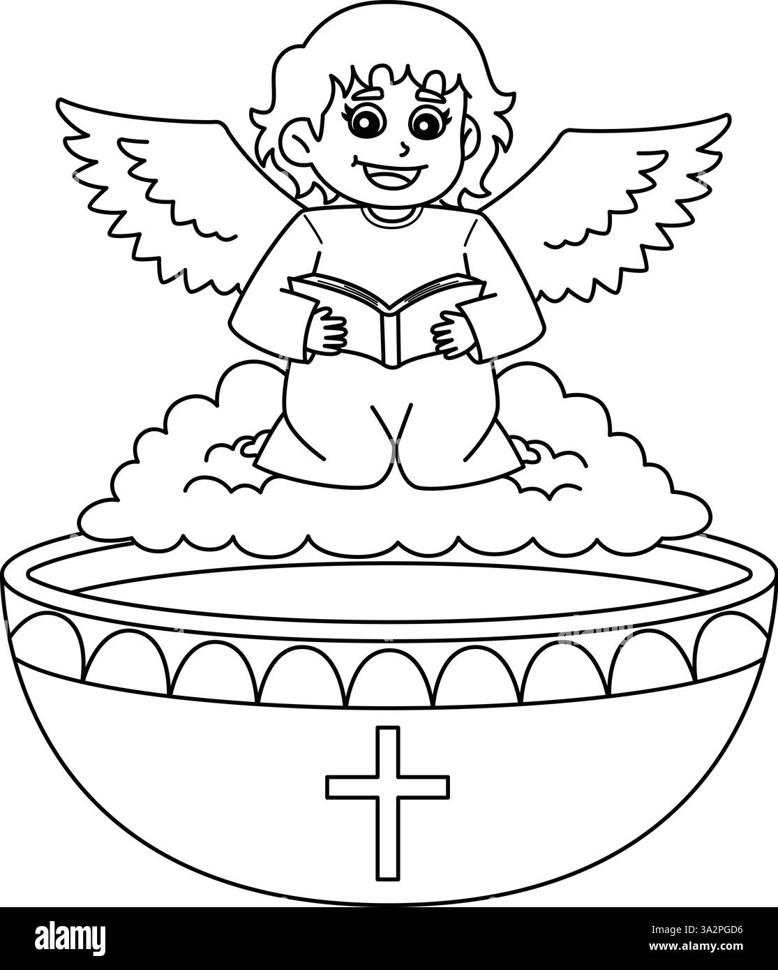 Baptism Angel Base Baptismal Font Isolated Stock Vector Image & Art - Alamy