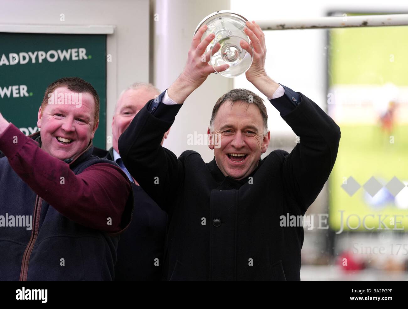 Trainer Henry De Bromhead with the trophy after winning the Paddy Power ...