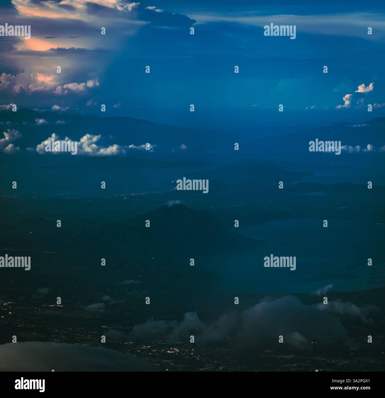 landscape Aerial view of Taal volcano from an airplane Stock Photo - Alamy