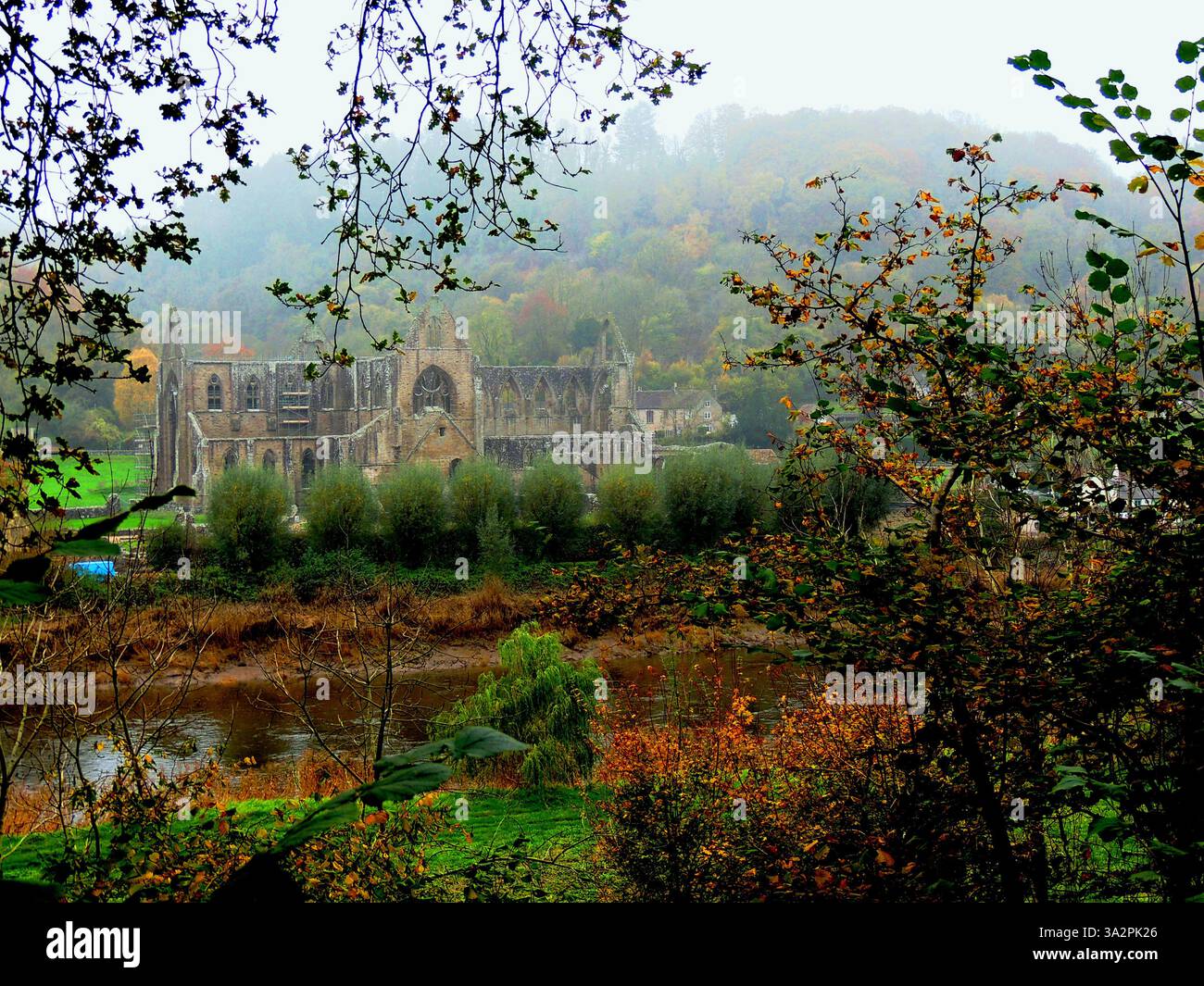The old abbey at Tintern on the wye valley Monmouthshire wales uk Stock ...