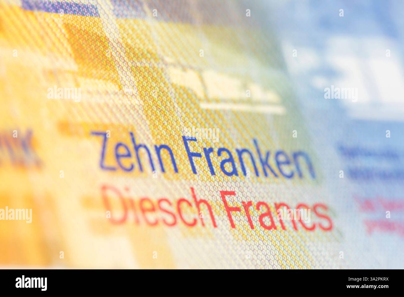 Ein 10 Schweizer Franken Geldschein Ein Detail von einem 10 Schweizer ...