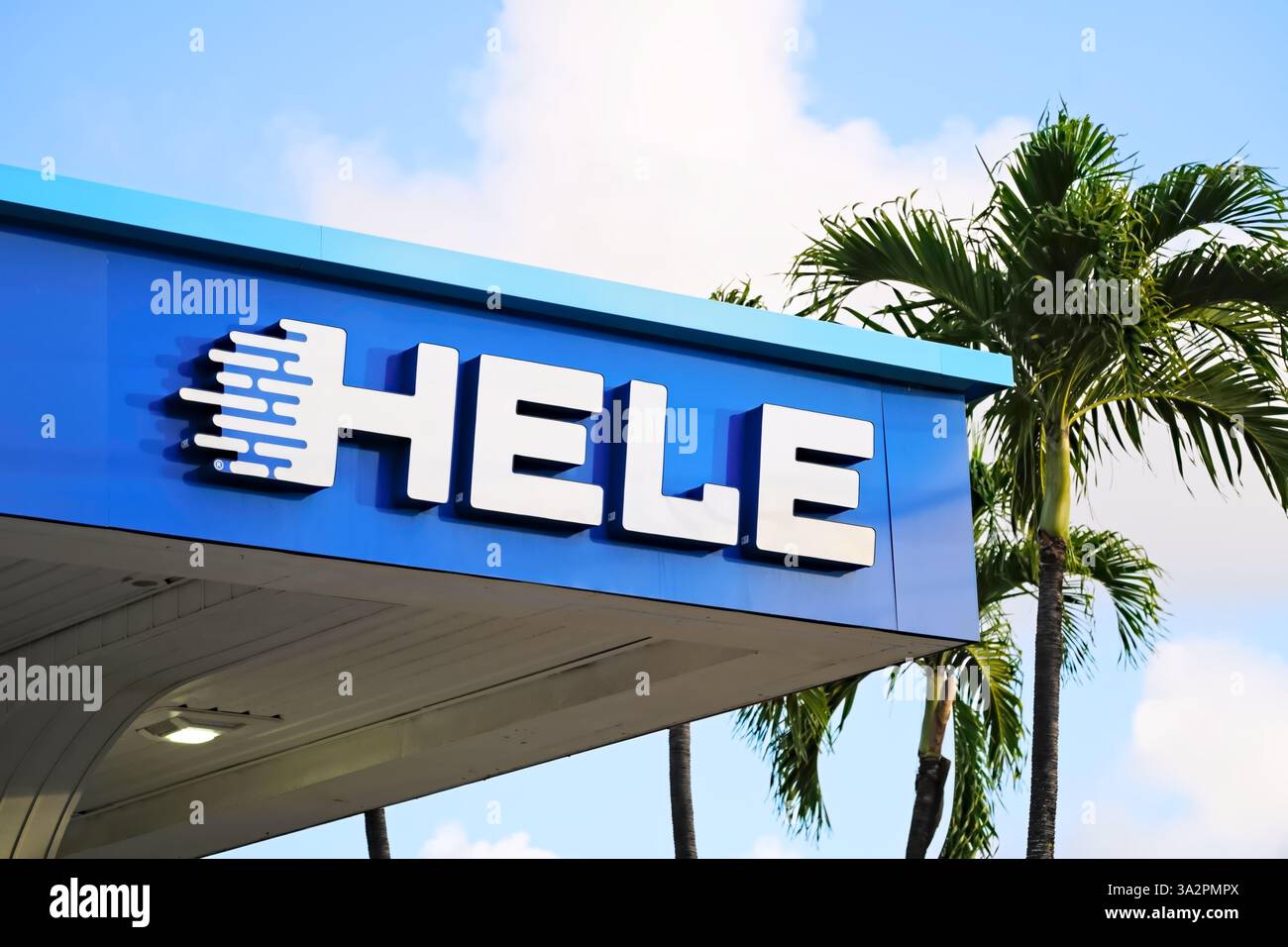 Honolulu, HI - Jan 6, 2025: Hele brand Hawaiian gas station signage ...