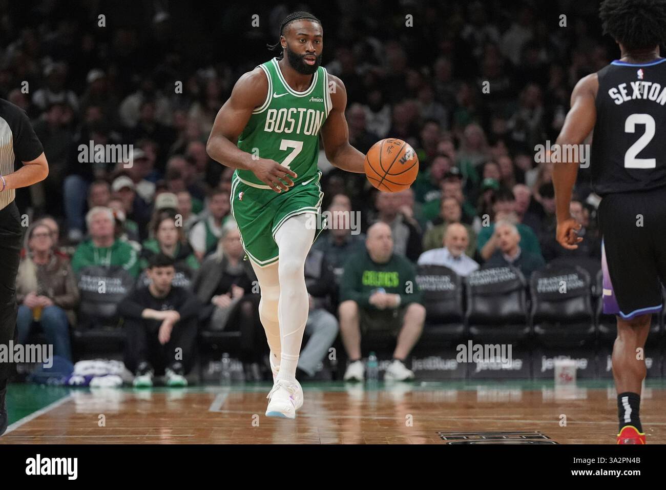 Boston Celtics guard Jaylen Brown (7) during an NBA basketball game ...