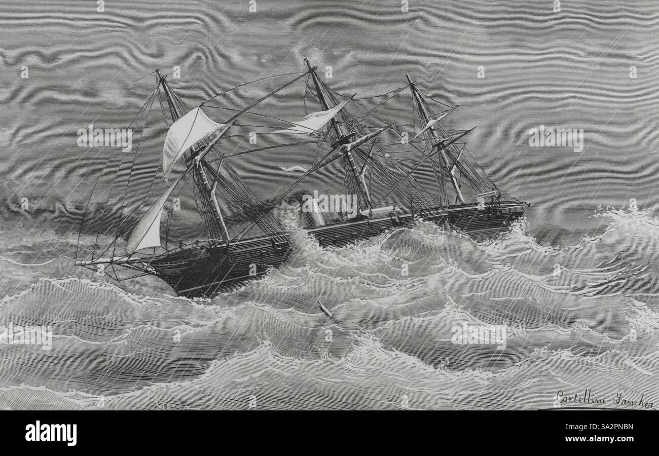 “Navas de Tolosa” (1866). Propeller frigate of 1st class of the Spanish ...