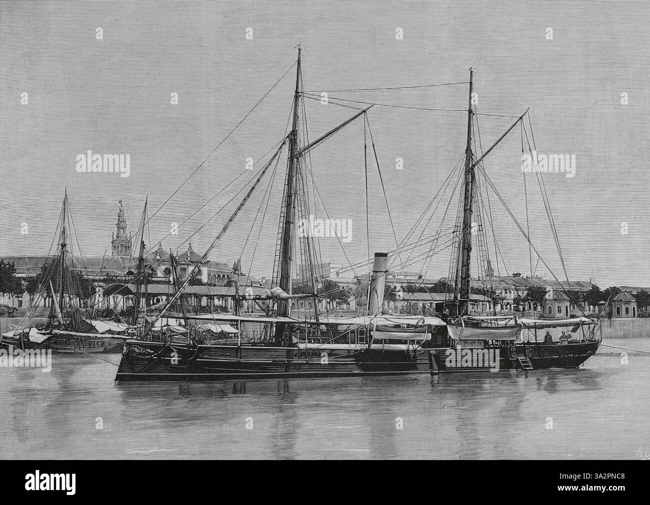 Spanish Navy. Gunboat “Eulalia”, iron-hulled, "Pilar" class. It was ...