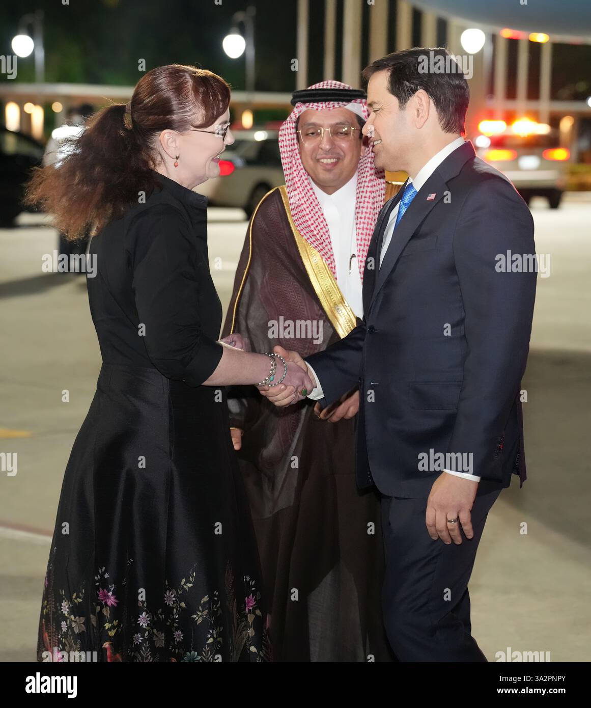 Secretary Marco Rubio arrives at King Abdulaziz International Airport ...