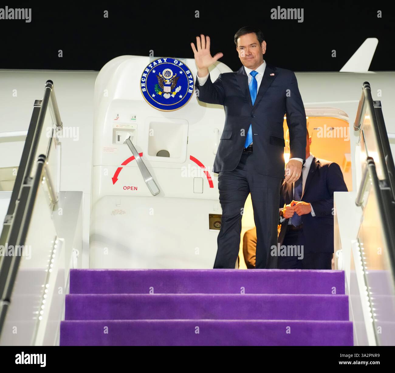 Secretary Marco Rubio arrives at King Abdulaziz International Airport ...