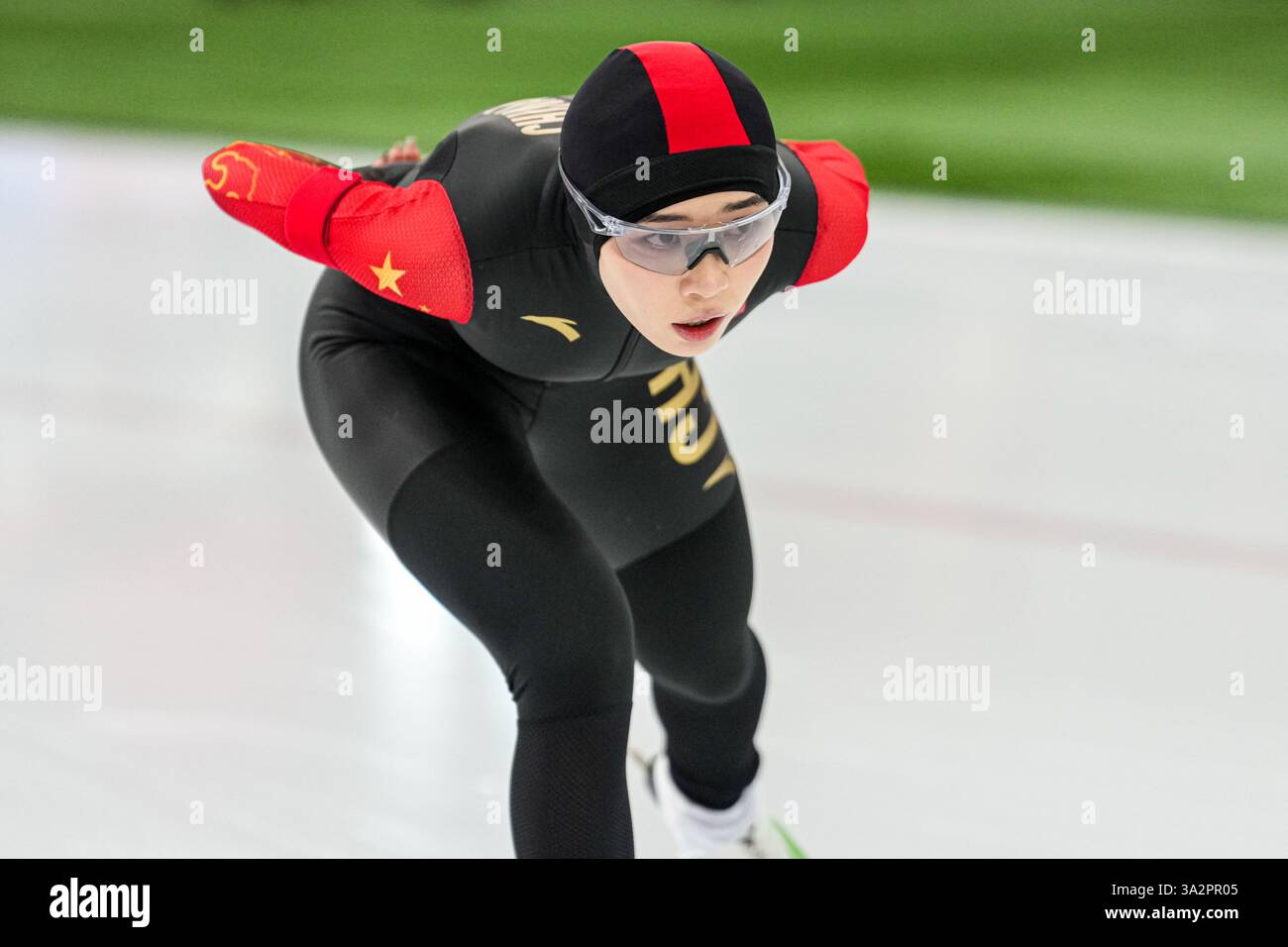 HAMAR, NORWAY - MARCH 13: Ahenaer Adake of China during the ISU World ...