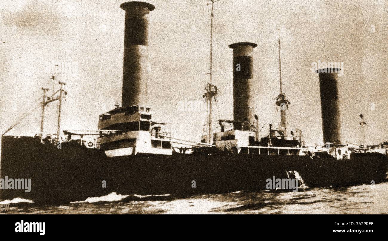 1924 - The RS Barbara, Rotor powered ship with wind cylinders (not ...