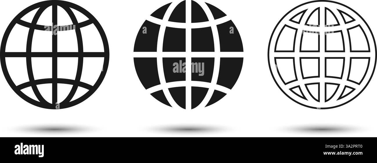 Globe grid spheres. 3D spheres isolated. Vector illustration Stock ...