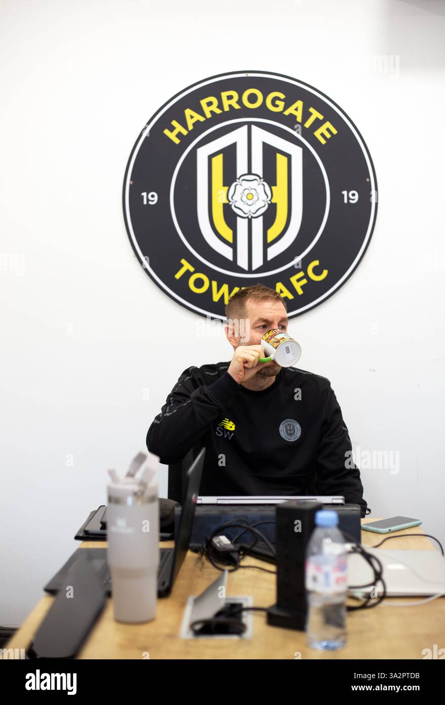 Harrogate Town Football Club manager Simon Weaver at the Rothwell ...