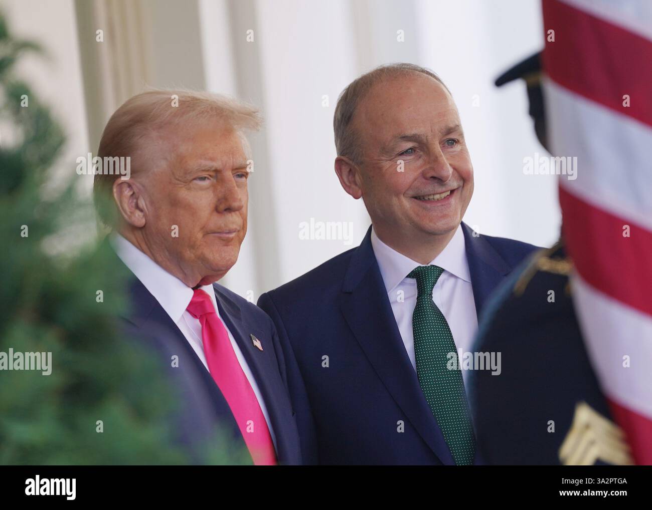 United States President Donald Trump greets the Taoiseach of Ireland ...