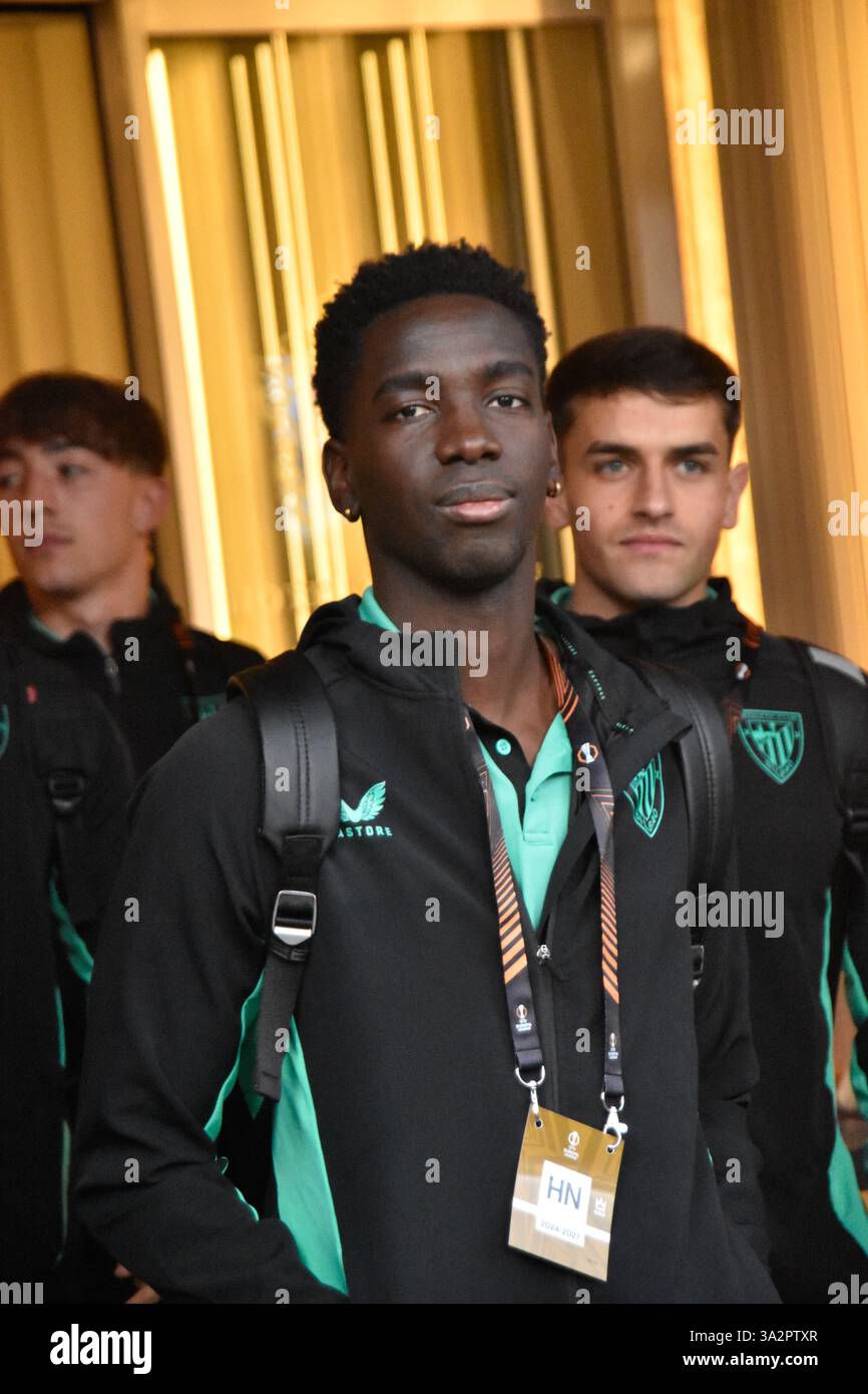 Bilbao, Spain, March 13, 2025: Athletic Club players leaving their ...