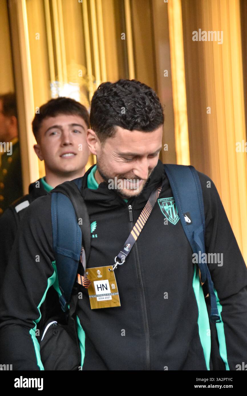 Bilbao, Spain, March 13, 2025: Athletic Club players leaving their ...