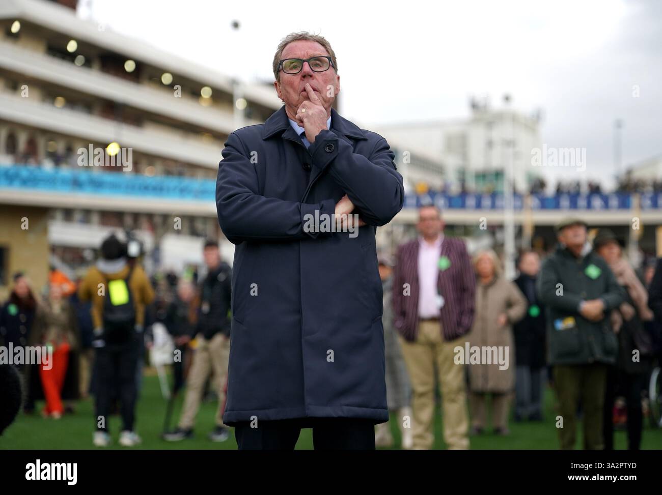 Harry Redknapp, owner of horse Shakem Up'arry, reacts as he watches the ...