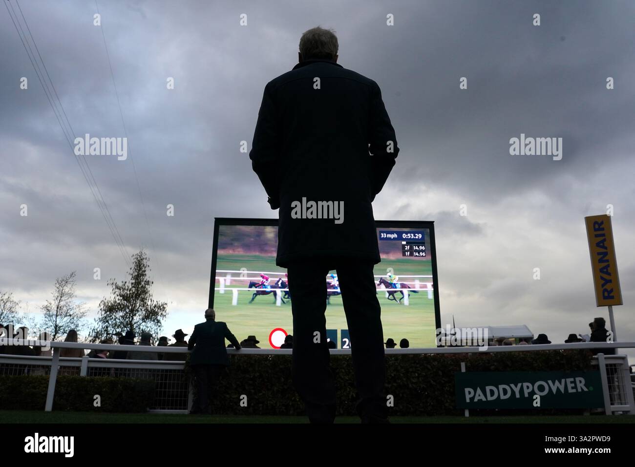 Harry Redknapp, owner of horse Shakem Up'arry watches the TrustATrader ...