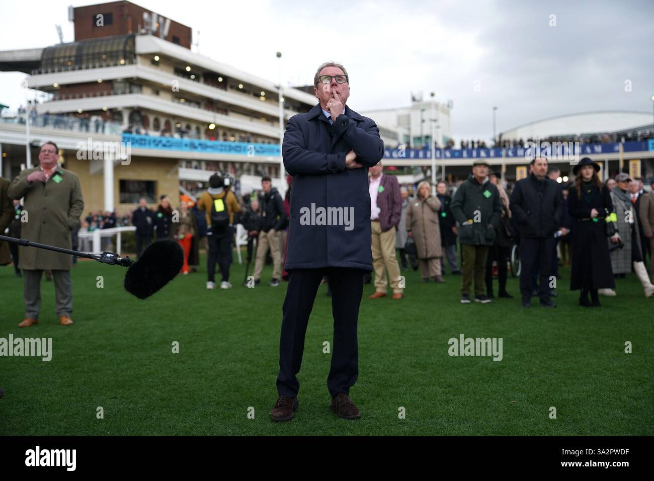 Harry Redknapp, owner of horse Shakem Up'arry, reacts as he watches the ...